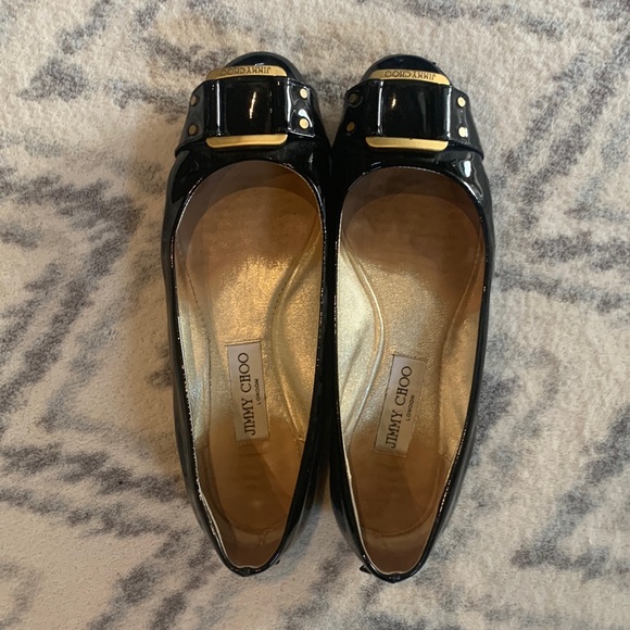 Jimmy Choo | Shoes | Jimmy Choo Black Patent Buckle Morse Ballet Flat ...